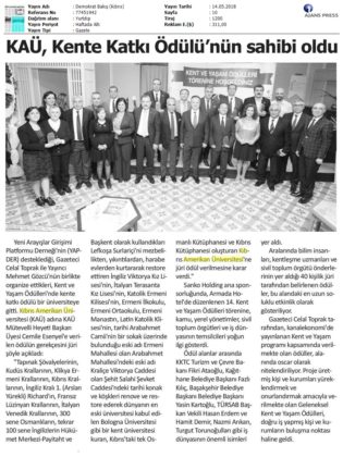 Alanında “OSCAR” Kabul Edilen 14. cü “KENT ve YAŞAM” ÖDÜLLERİ ...